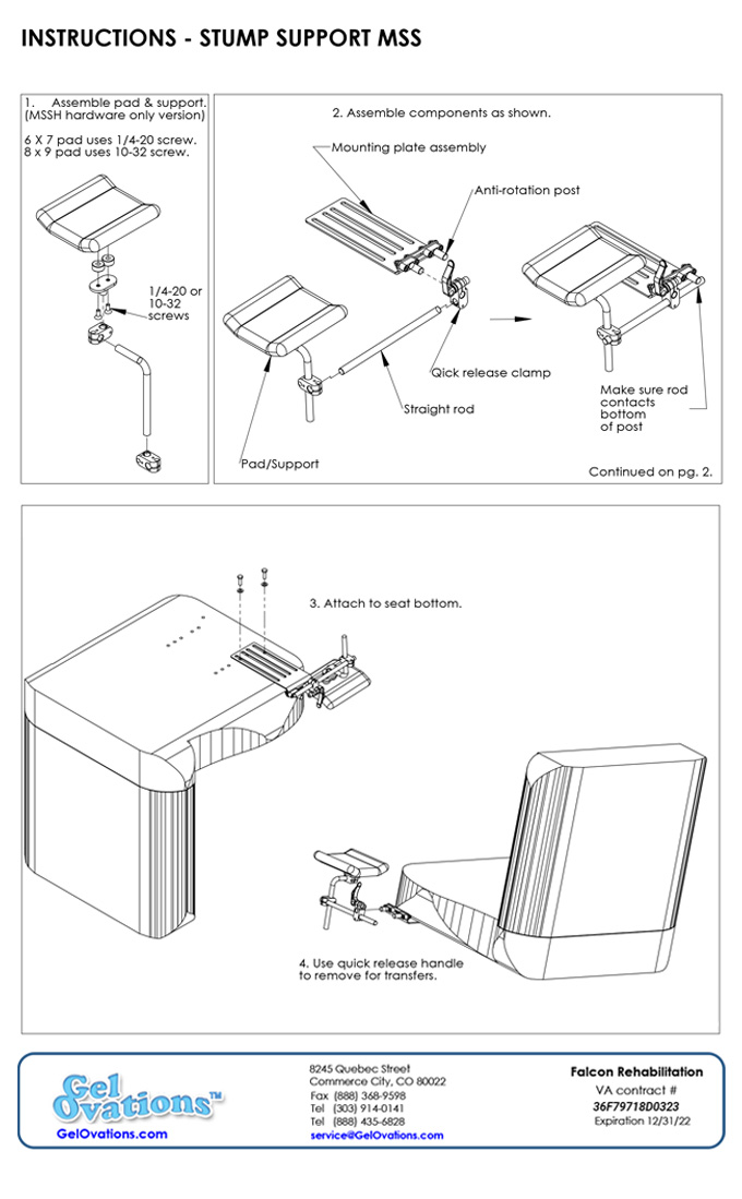 Merits SS Instructions: Gel Ovations: GEL Wheelchair Arm Leg Knee Head ...